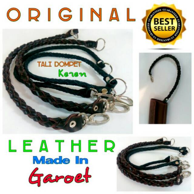 Jual Tali Dompet Pria HD Panjang Anyaman Kulit Asli Garut/Rantai Dompet ...