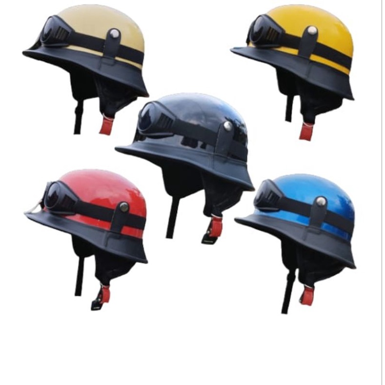 Jual Helm retro milenial nazi crazy hitam glosy/helm retro/helm nazi ...
