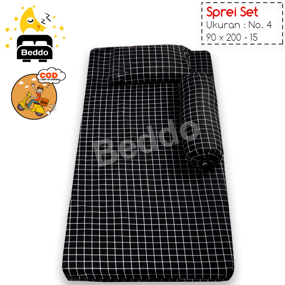 Jual Sprei Set Motif Kotak Hitam No.4 (90x200x15) | Seprai Kasur Busa ... Jual Sprei Set Motif Kotak Hitam No.4 (90x200x15) | Seprai Kasur Busa ...