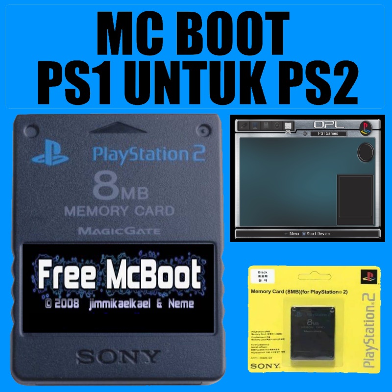 Jual Memory card Mc boot ps2 opl aniversary - bisa main game ps1 ...