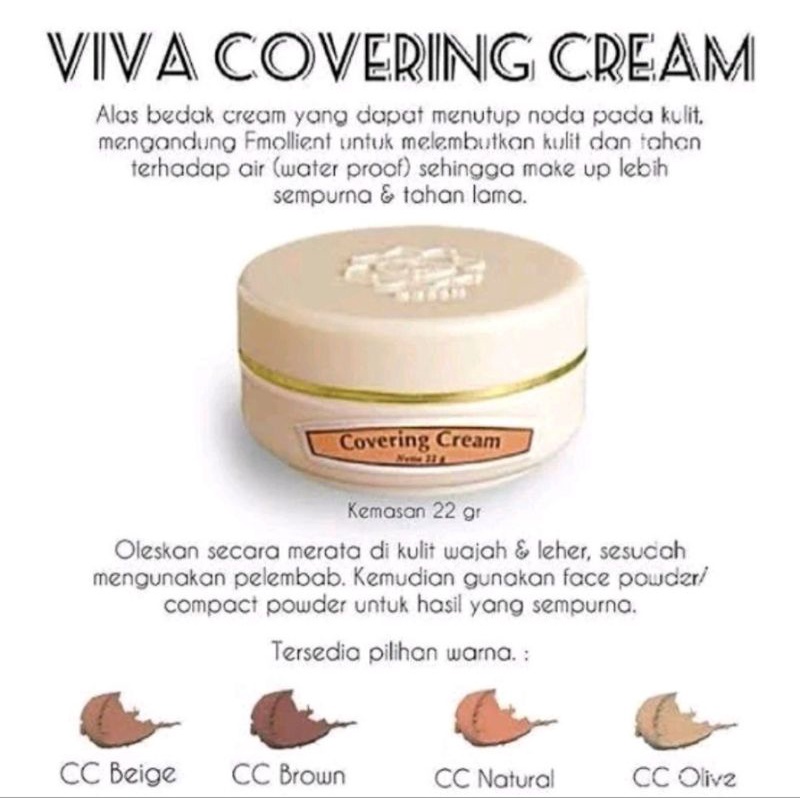 Jual Viva covering cream alas bedak/foundation 22gram | Shopee Indonesia