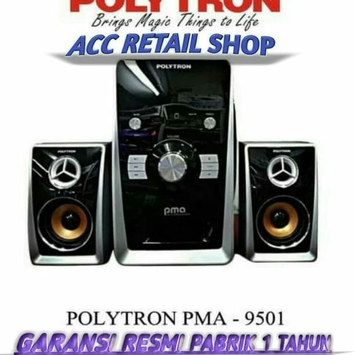 Jual SPEAKER AKTIF MULTIMEDIA POLYTRON PMA 9501 USB BLUETOOTH MP3 FM RADIO | Shopee Indonesia