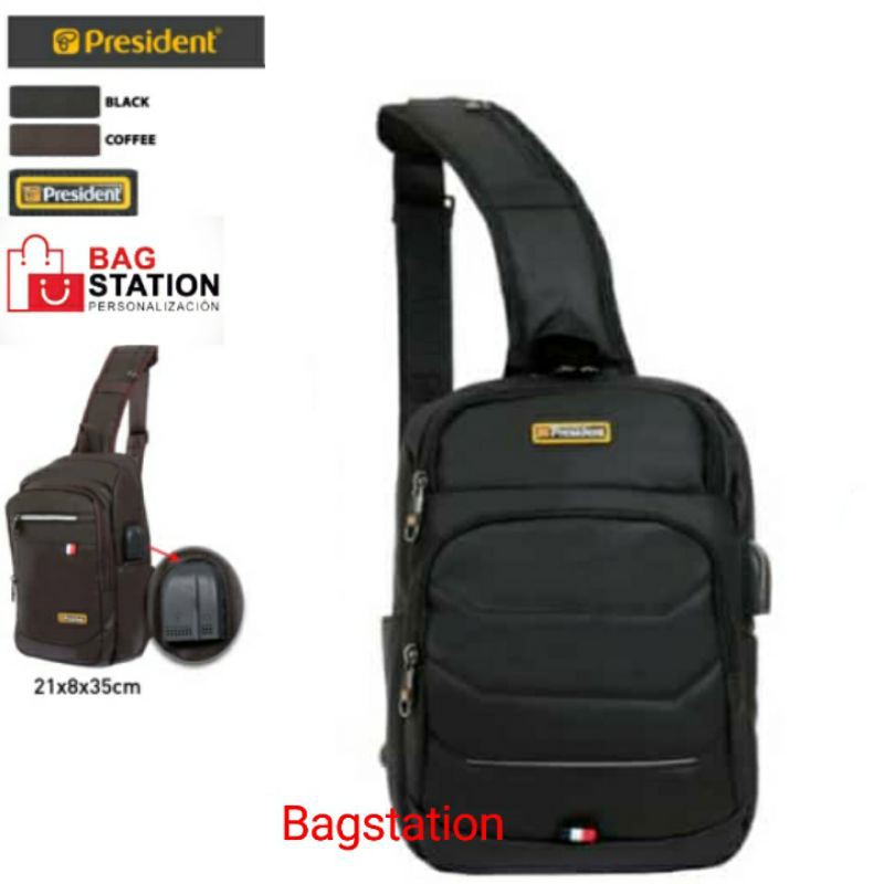 Jual CHEST BAG PRESIDENT USB ORIGINAL ASLI IMPORT TAS SELEMPANG ...