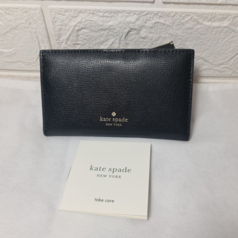 Jual kate spade adel small slim bifold wallet black | Shopee Indonesia