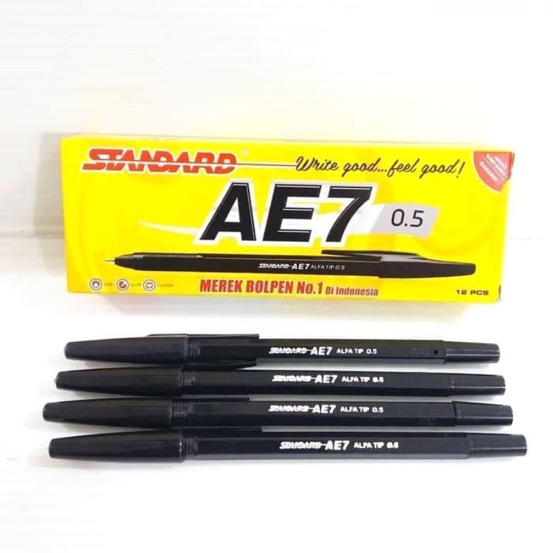 Jual Pulpen Hitam Standard AE7 1 PCS - Bolpoin Bolpen Standart Standar ...
