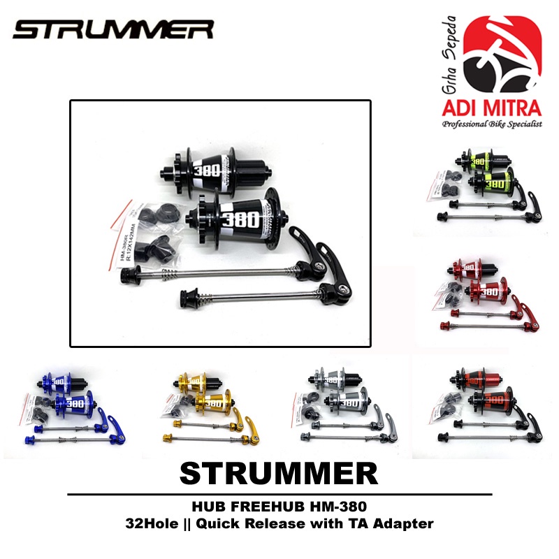 Jual Hub Freehub Strummer HM-380 32 Hole 4 in 1 Quick Release & Thru ...