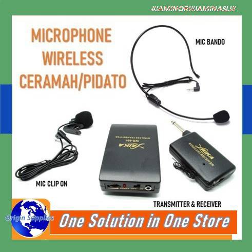 Jual Mic Jepit Wireless Clip on / Microphone Wireless Ceramah Pidato ...