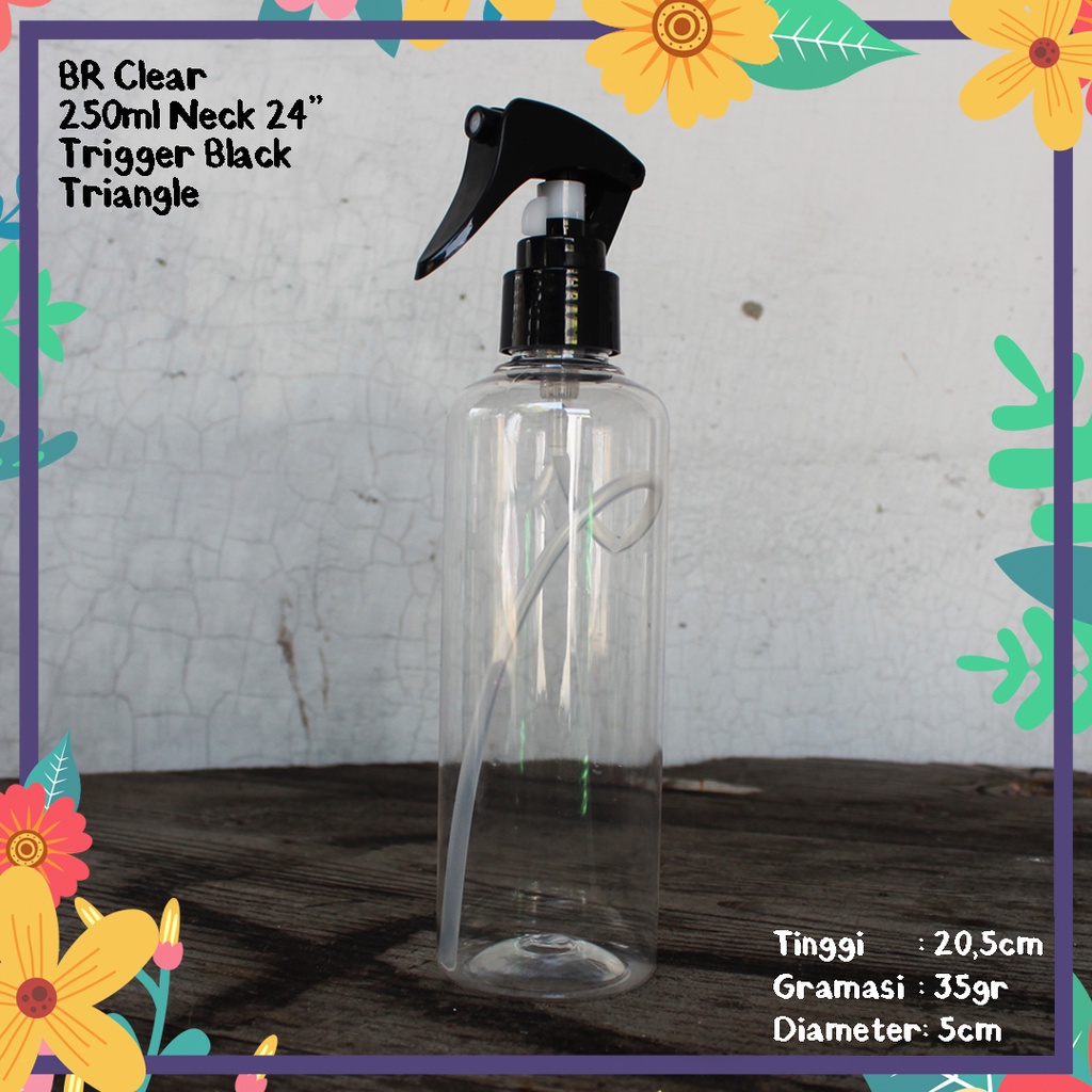 Jual BOTOL PLASTIK BR 250ML CLEAR TUTUP TRIGGER BURUNG HITAM KEMASAN ...