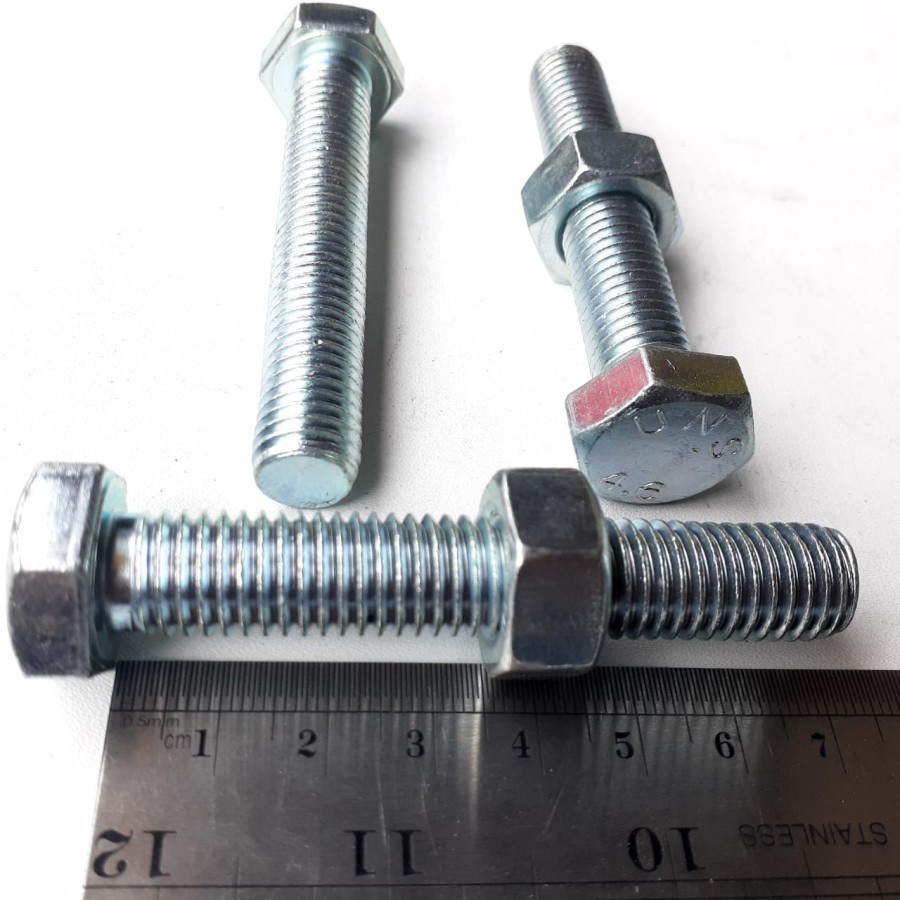 Jual BAUT MUR PUTIH M12 X 70 / BMP M12X70 / BAUT M12X70 PUTIH BMP M12 X 70 KUNCI 19 | Shopee ...