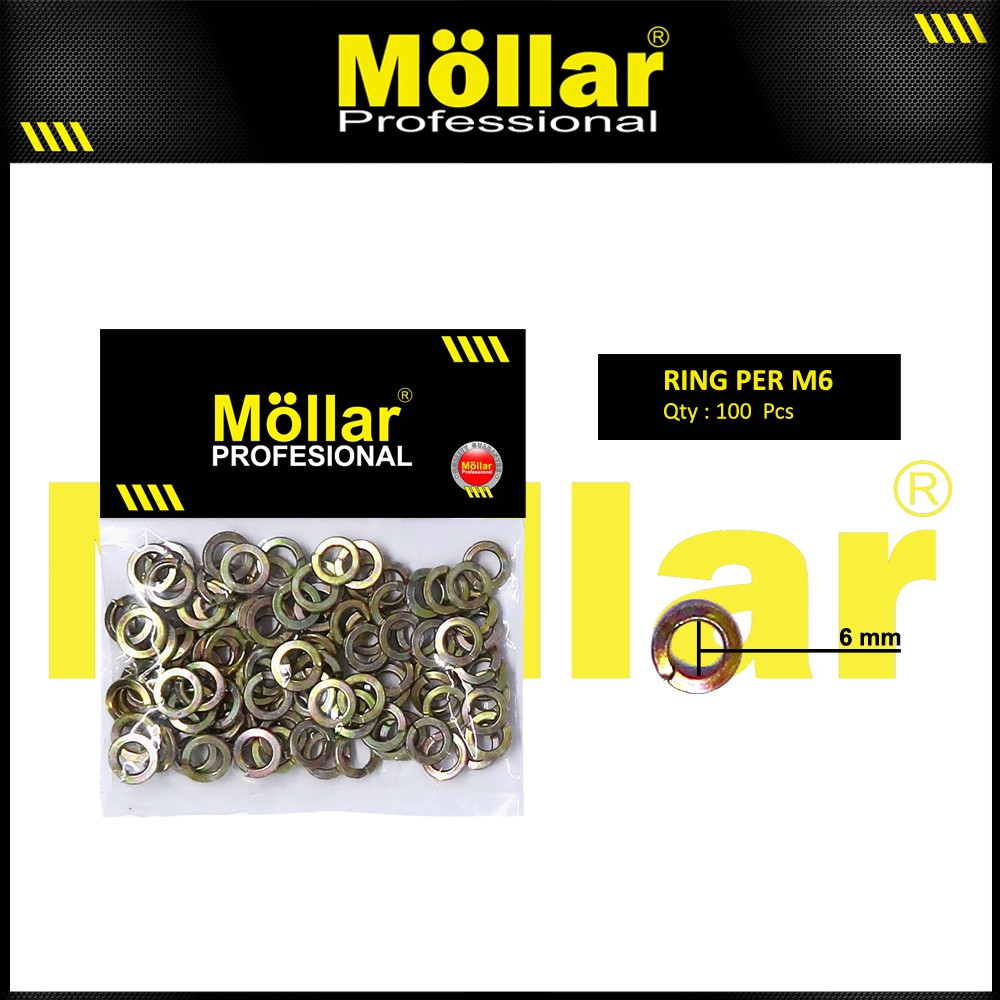 Jual MOLLAR 93-078 Ring Per M6 Besi Spring Washer Baut JP M 6 - 100 pcs ...