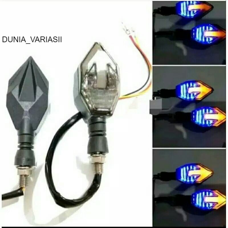 Jual Lampu Sein Led motor / Lampu Sein Led variasi model panah frowing 2 warna Running Arrow ...