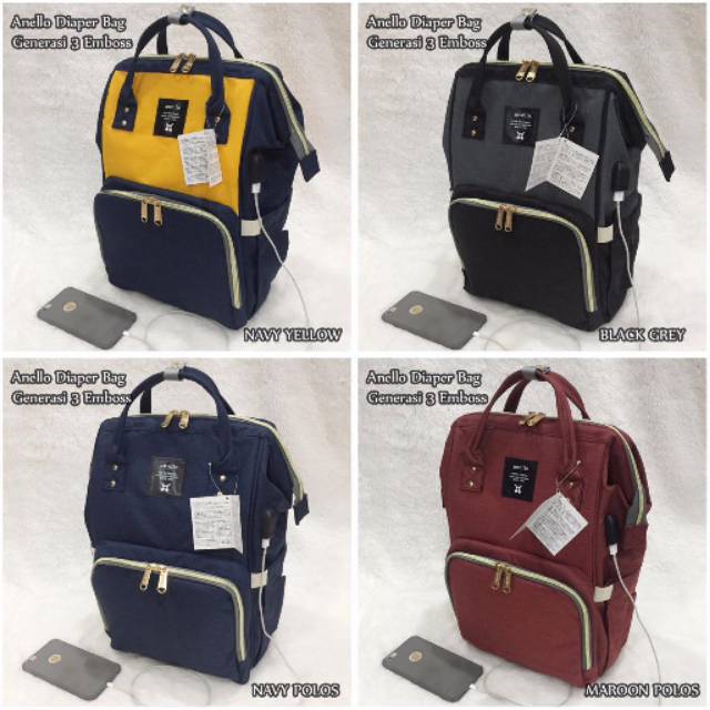 Jual ANELLO DIAPER BAG GENERASI 3 EMBOSS (G3 EMBOSS) | Shopee Indonesia