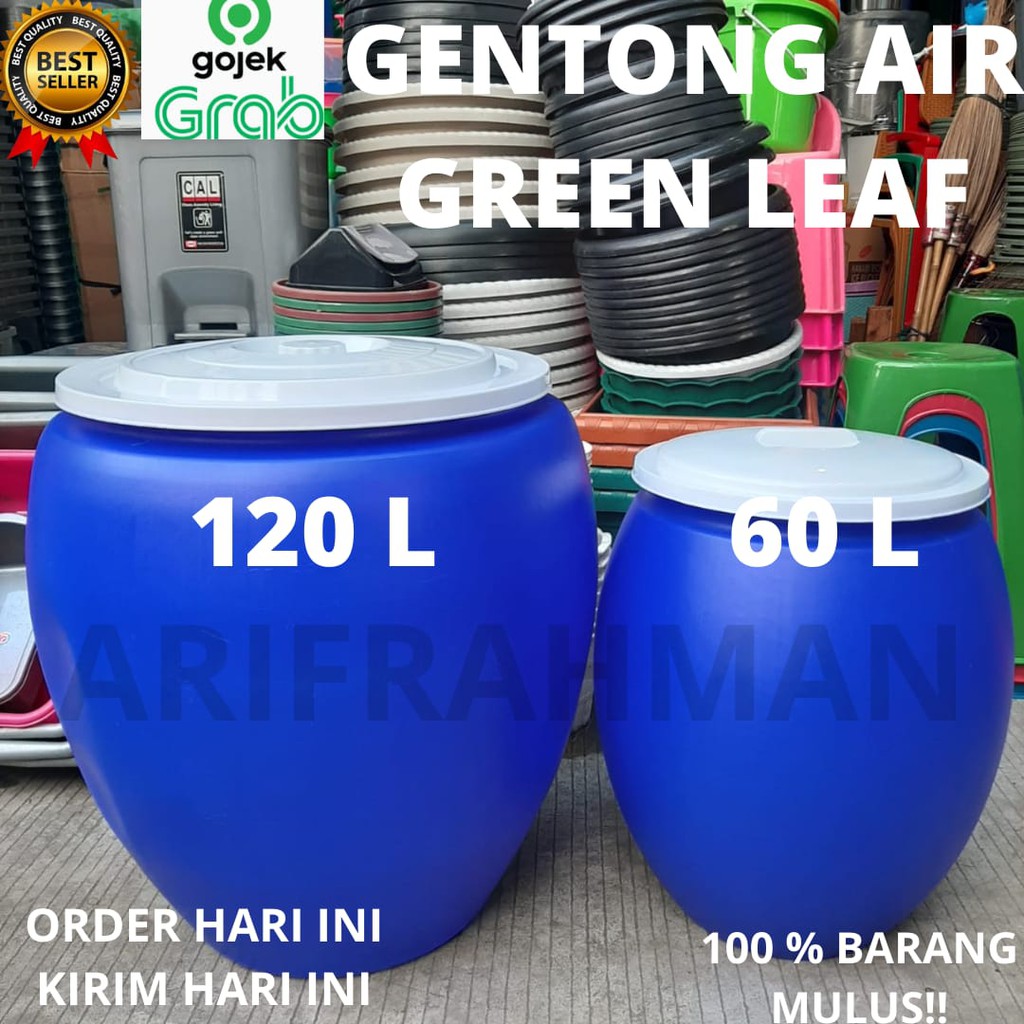 Jual TOREN AIR PLASTIK GENDUT TANDON EMBER PENAMPUNG AIR GENTONG 60 120 LITER GREEN LEAF ...