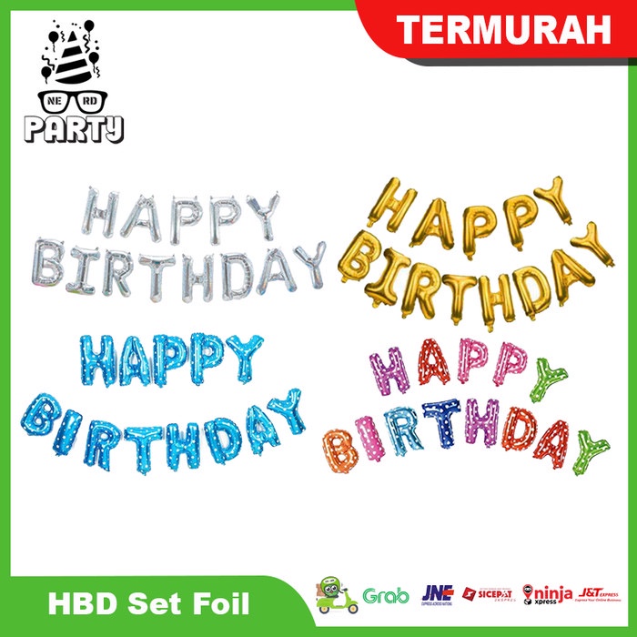 Jual Balon Foil Happy Birthday / Balon Ulang Tahun / Balon HBD Set ...