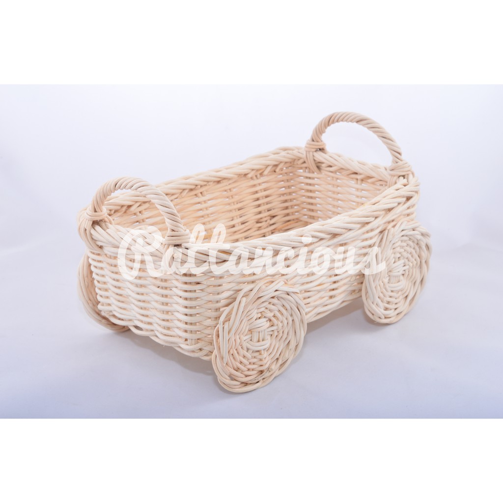 Jual Keranjang Rotan Kereta Roda 4 Natural | Shopee Indonesia