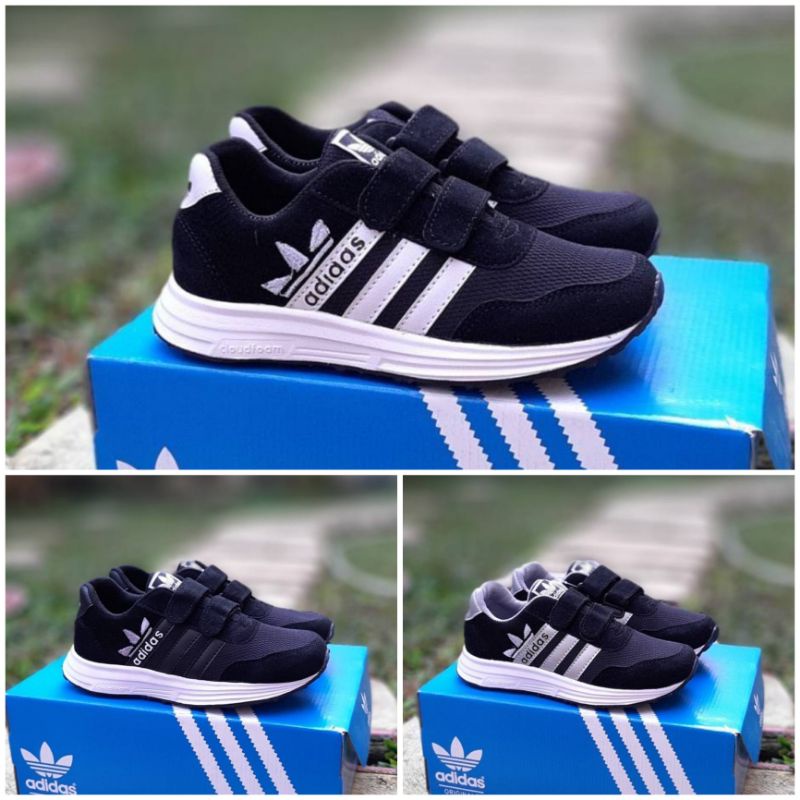 Jual Sepatu Anak Sekolah SD TK Adidas Hitam Putih Lengkap Box | Shopee ...