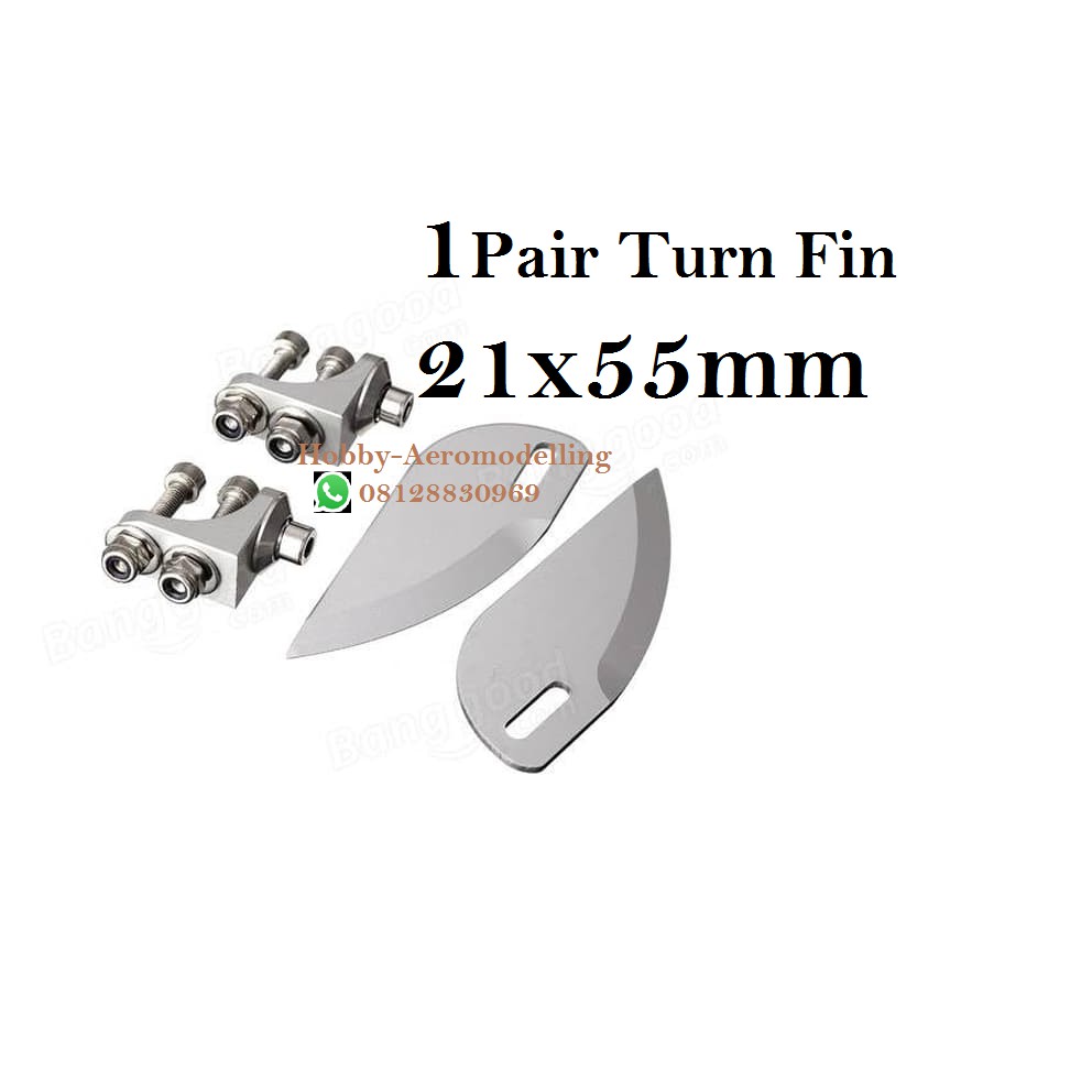 Jual Rc Boat Turn Fins for FT012 21mm x 55mm Turn fin Vhul V hull ...