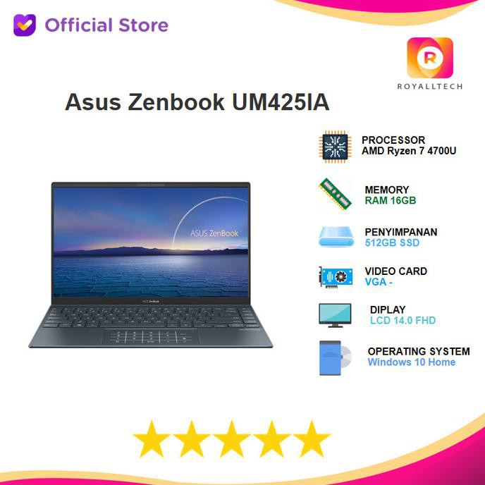 Jual SALE!! Asus Zenbook UM425IA-AM701S AM702S R7 4700U 16GB 512ssd W10 ...