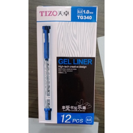 Jual (Per Kotak) Pulpen Tizo Gel Liner TG340 1mm | Shopee Indonesia