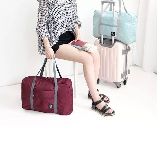 Jual travel bag murah praktis tas lipat besar hand carry bag/wind blows ...