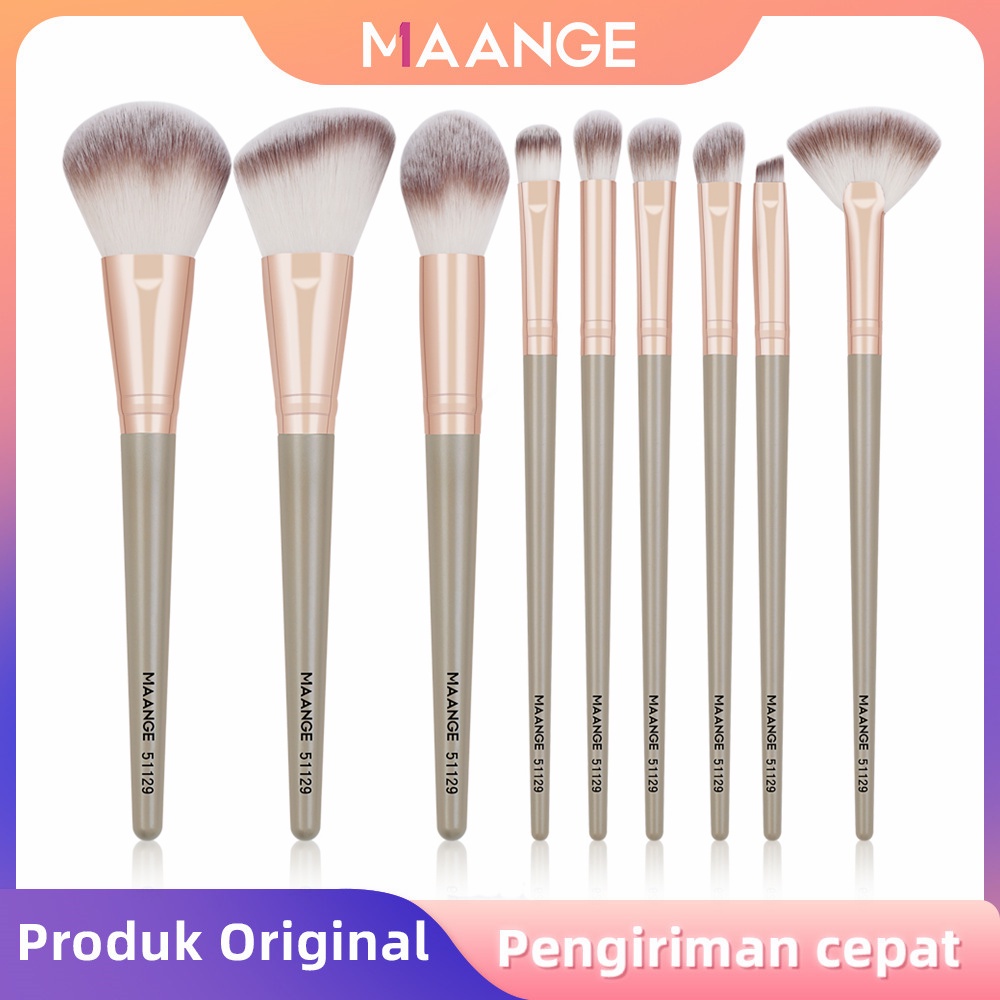 Jual MAANGE 9pcs Kuas Make Up Brush Foundation Makeup Beauty Tools For ...