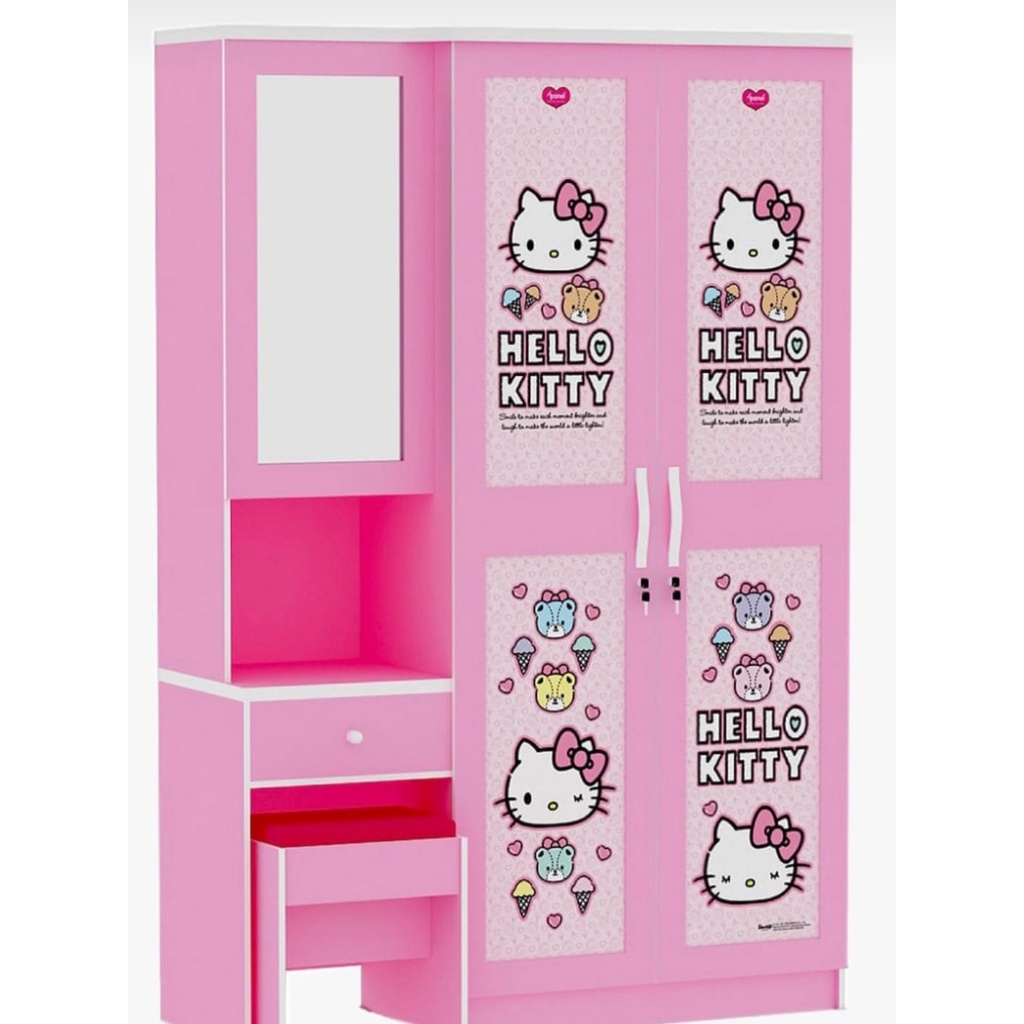Jual Lemari Panel Hello Kitty + Meja Rias | Shopee Indonesia