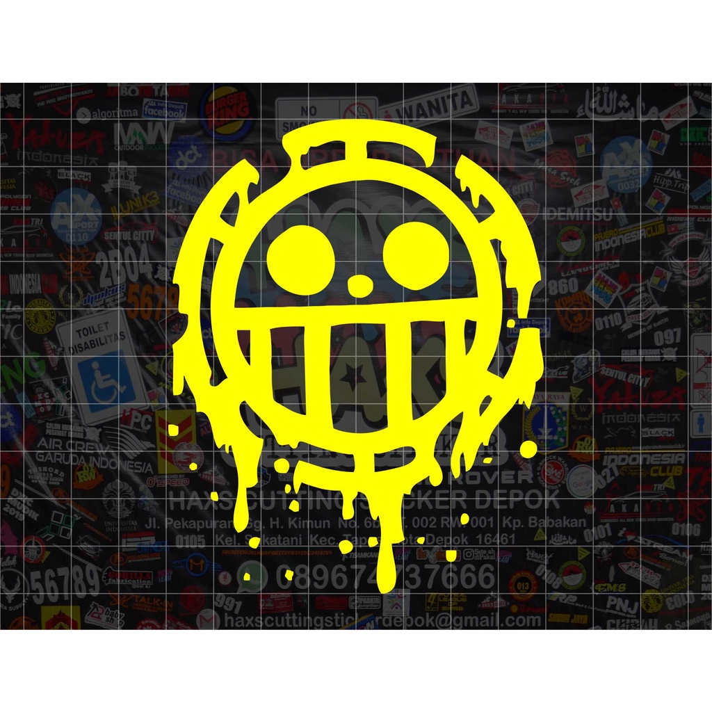 Jual Cutting Sticker Trafalgar Law Blood One Piece Anime Ukuran 8 Cm ...