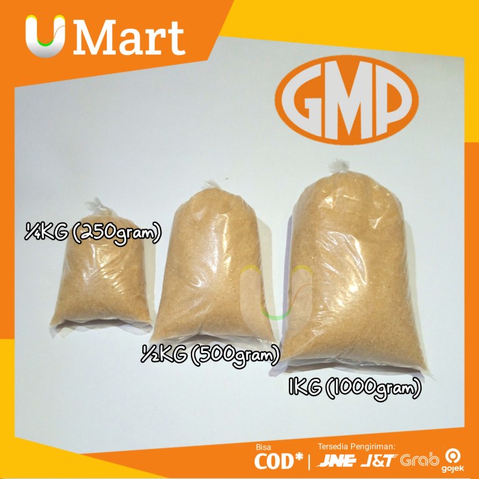 Jual U Mart - Gula Pasir GMP 500gr Asli Repack Kiloan Kuning Putih 1/2 ...