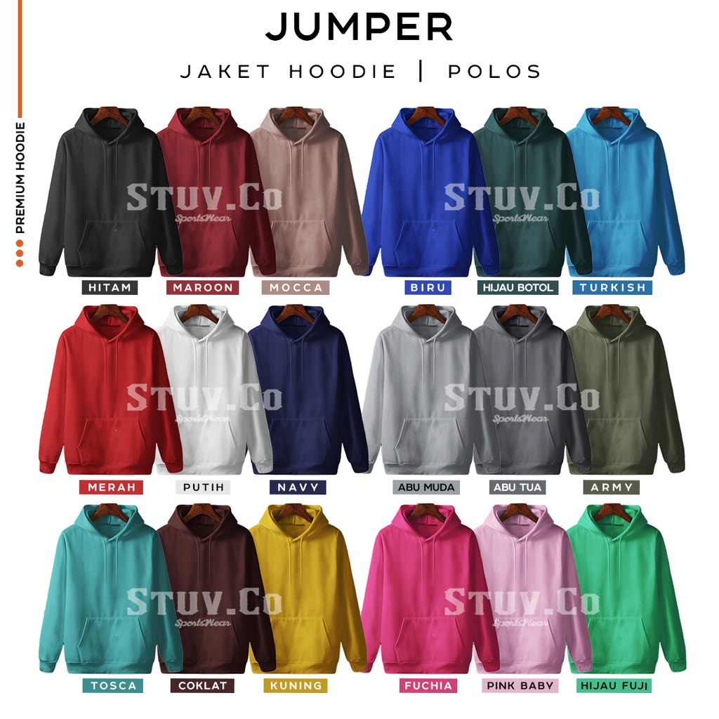 Jual SWEATER POLOS HOODIE JUMPER KEREN FLEECE PRIA WANITA UNISEX ...