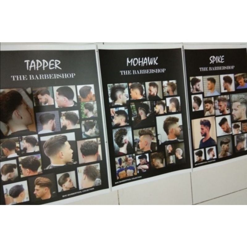 Jual Poster Barbershop Poster Model Rambut (Tapper, Mohawk, Spike ...