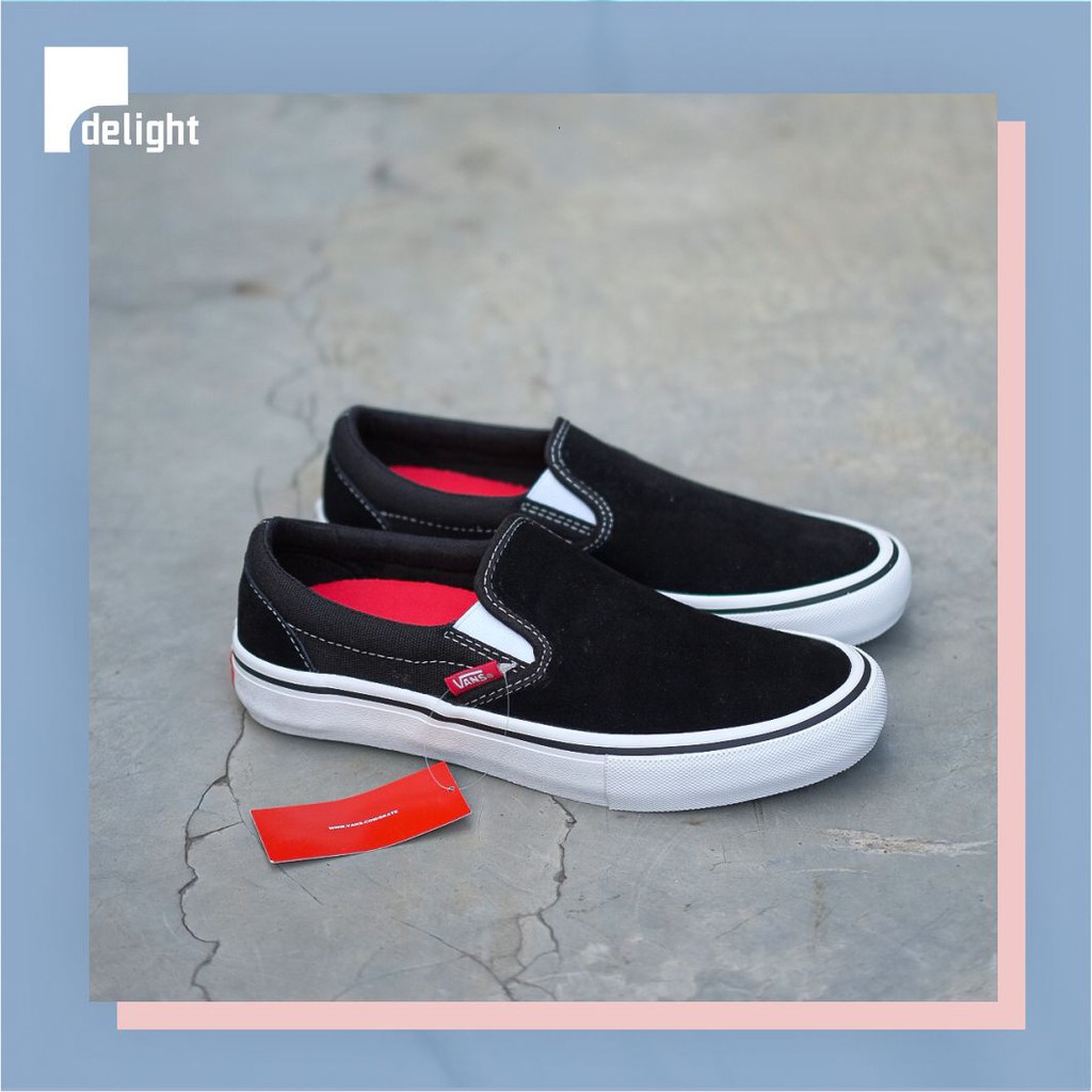 Jual Sepatu Vans Slip On Pro Black White Pop Cush Insole 2020 Original ...
