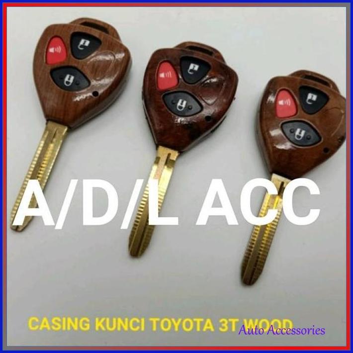 Jual Casing Kasing Kunci Remote Mobil Toyota Innova Inova 3 Tombol Kayu ...