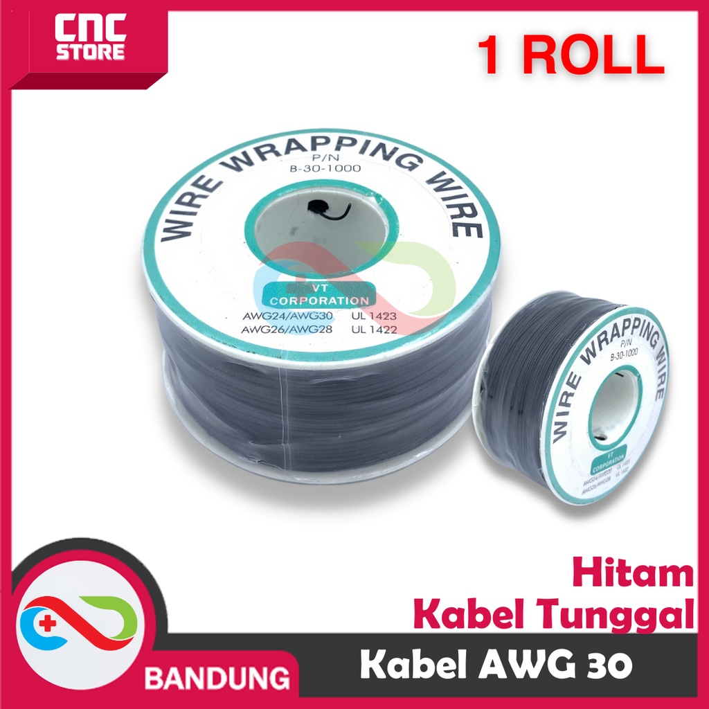 Jual KABEL JUMPER TUNGGAL AWG30 BLACK FOR BREADBOARD PER SATU ROLL ...