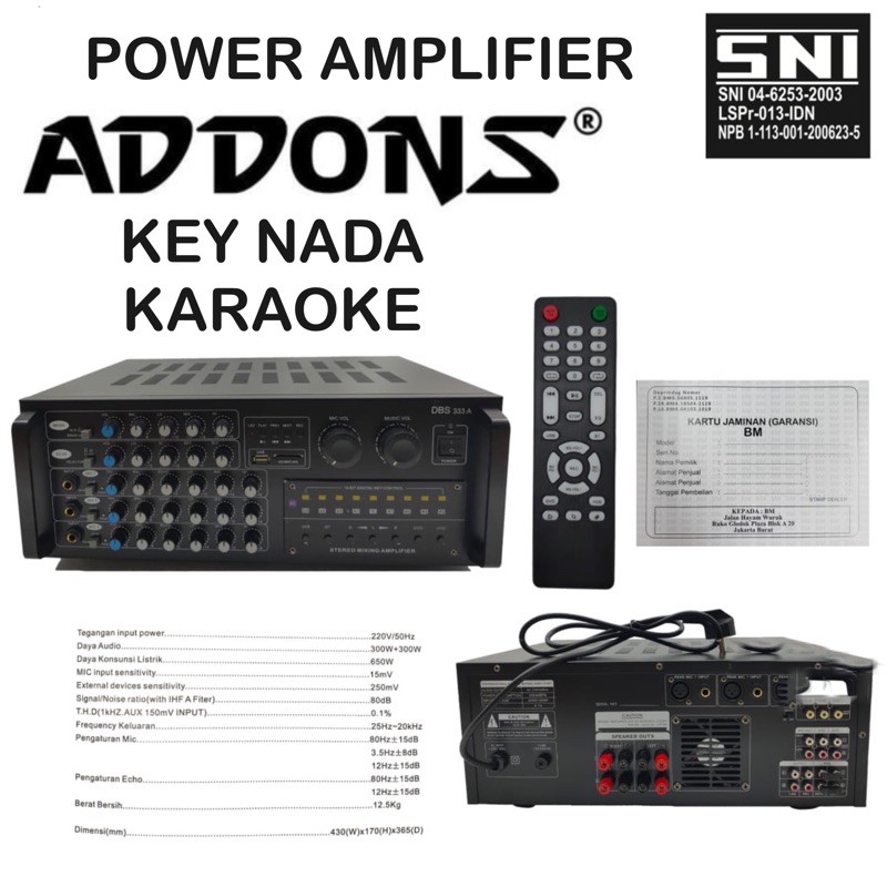 Jual POWER MIXER ADDONS 333 KEY NADA KARAOKE ORIGINAL | Shopee Indonesia