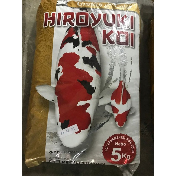 Jual REPACK TERMURAH!!! HIROYUKI Pakan Ikan Koi Growth & Color 1kg (size 8mm) pencerah warna ...