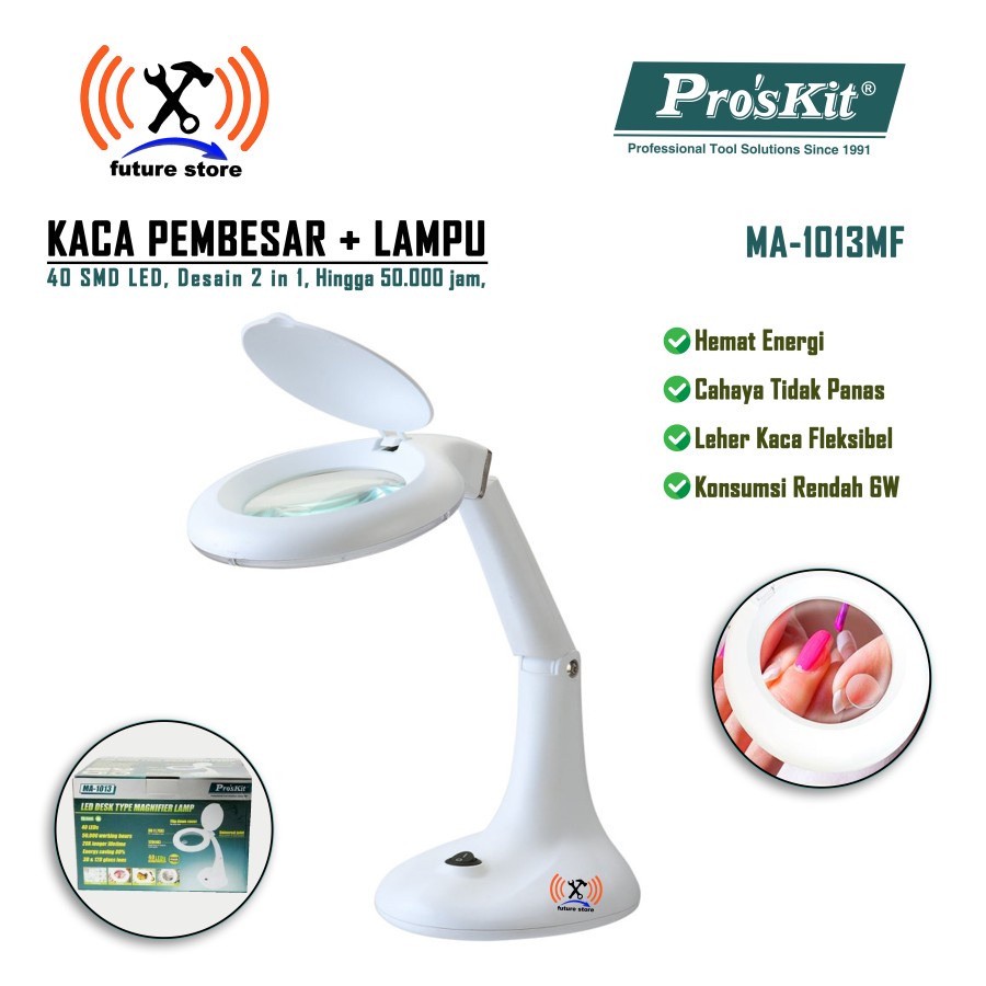 Jual KACA PEMBESAR + LAMPU PRO'SKIT MA-1013MF DESK TYPE ORIGINAL | Shopee Indonesia