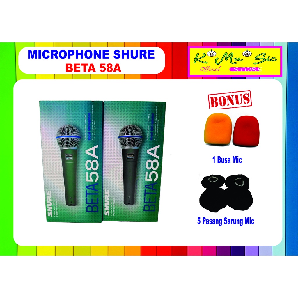 Jual Microphone Shure Beta 58A bonus penutup mic | Shopee Indonesia