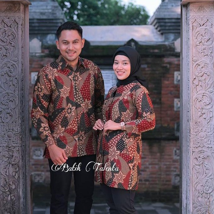Jual Kemeja Batik Couple | Kemeja Batik Premium | Atasan Batik Couple Ruflle | Kemeja Batik ...