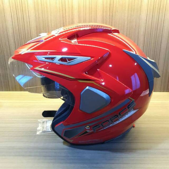 Jual Helm Pria Half Face Dewasa Double Visor Anti PecahSNI Smart Lock ...