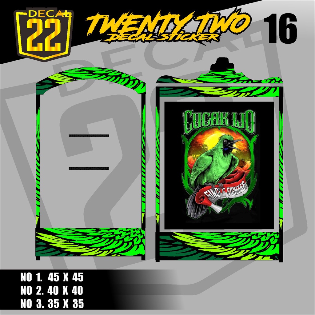 Jual Stiker Decal Kandang Ebod Kotak / Dekal Sangkar Burung Kotak Model ...