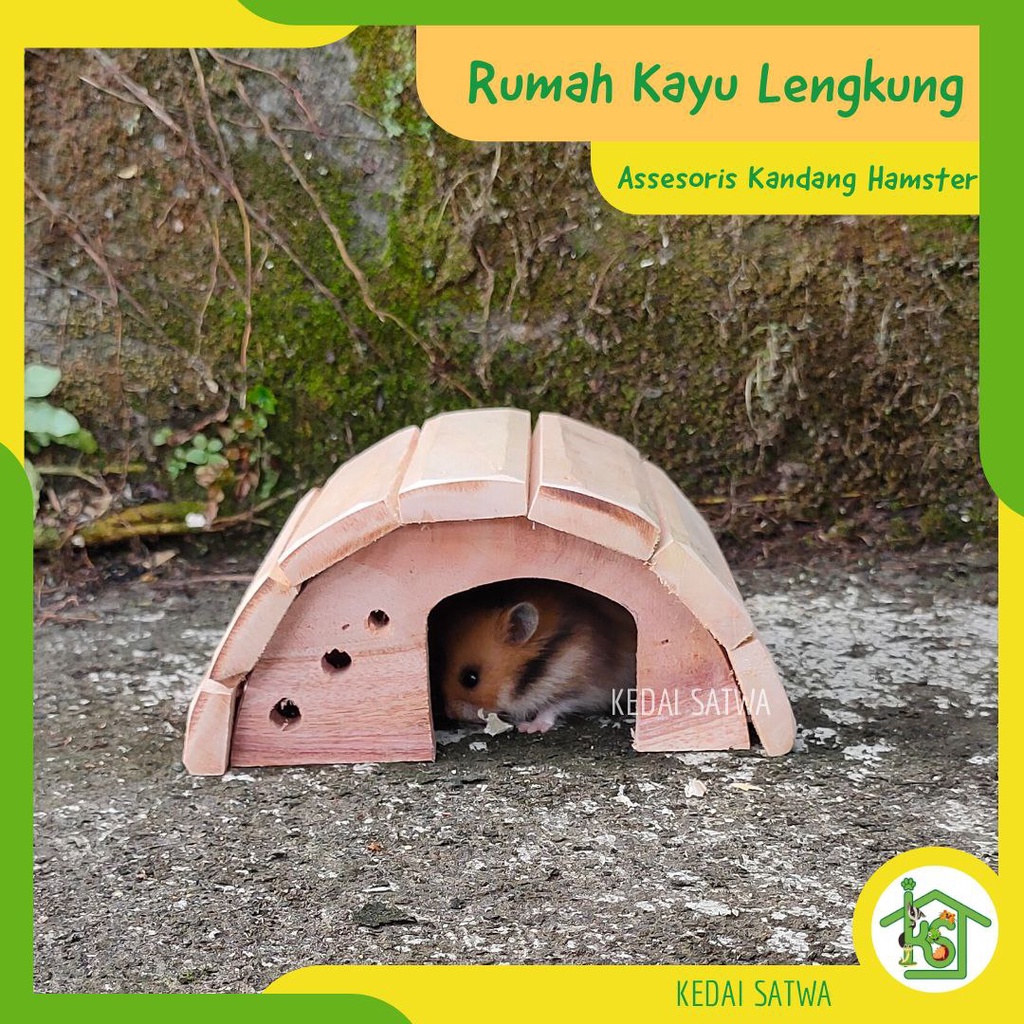 Jual Rumah Hamster Kayu Lengkung | Tempat Sembunyi Hamster | Rumah ...