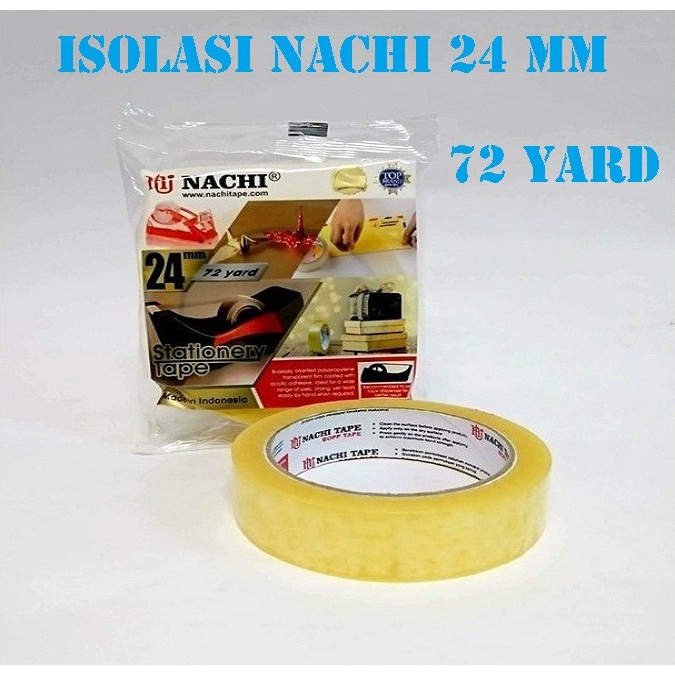 Jual Isolasi Selotip Stationery NACHI Kuning Dus 1 Inch (24mm x 72 Yard ...