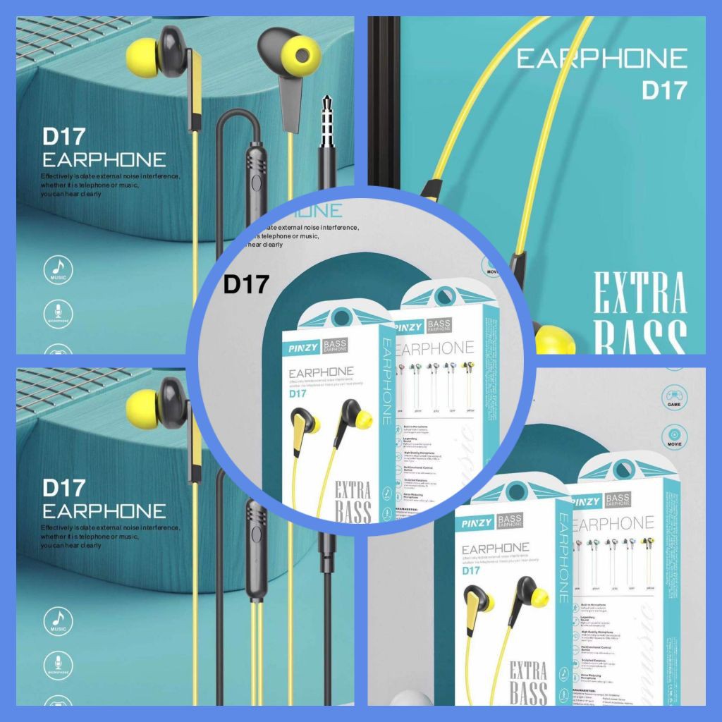Jual NEW !! HEADSET PINZY D17 EXTRA BASS ORIGINAL | Shopee Indonesia