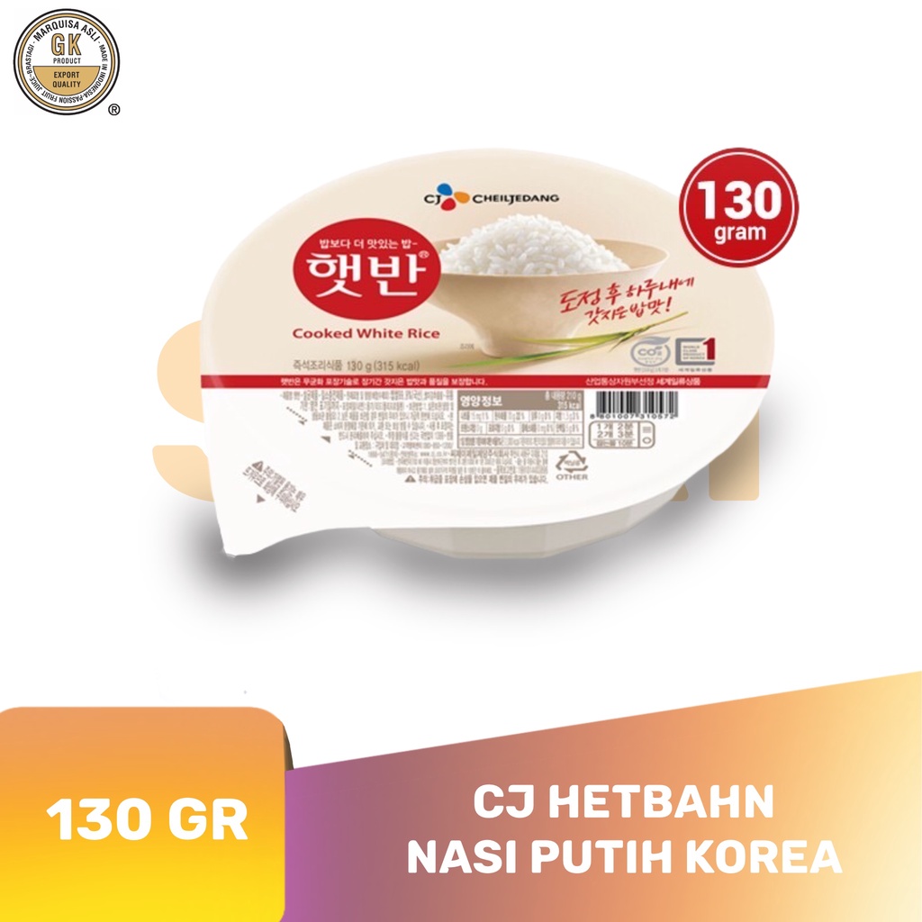 Jual CJ Hetbahn Cooked White Rice - Nasi Putih Instan Korea 130g | Shopee Indonesia