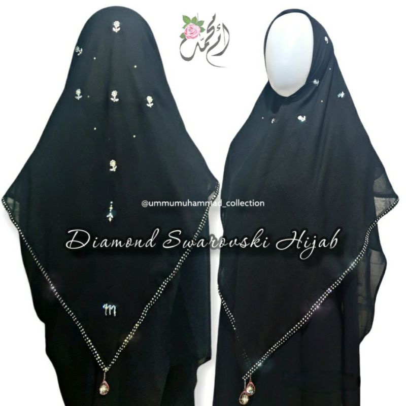 Jual SEGIEMPAT DIAMOND SWAROVSKI SUPER ELEGANT READY WARNA HITAM, JIKA ...