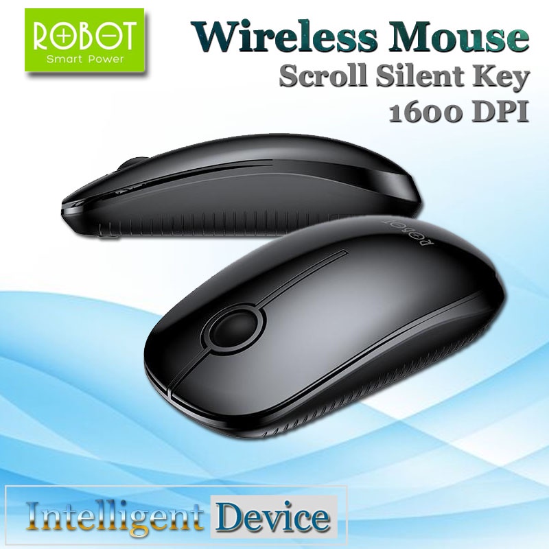Jual ROBOT Wireless Mouse Silent Klik 2.4Ghz 1600 DPI Scroll Wheel ...