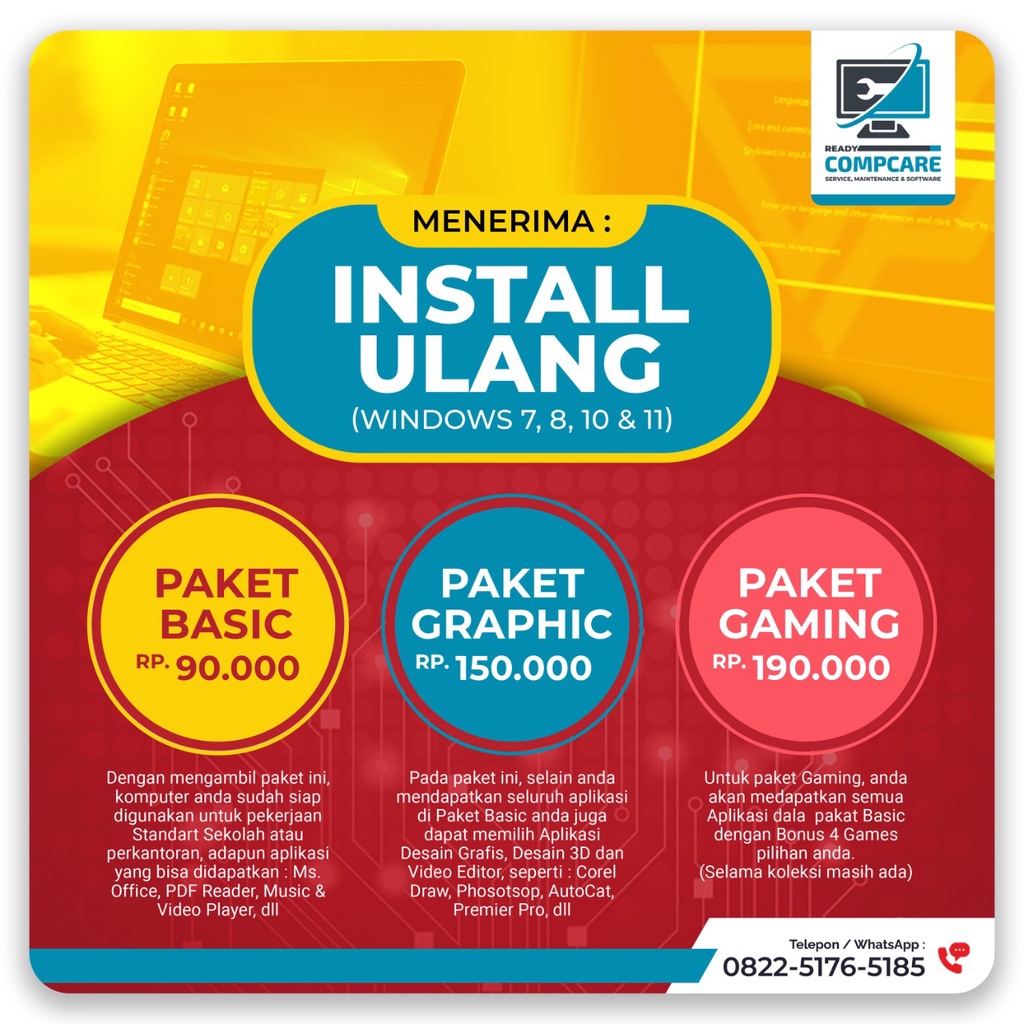 Jual Jasa Instal Ulang Laptop + CPU | Shopee Indonesia