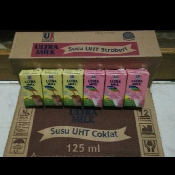 Jual Susu Ultra Milk UHT 125 ml 1 Dus / 1 Karton / 40 Pcs - Coklat | Shopee Indonesia