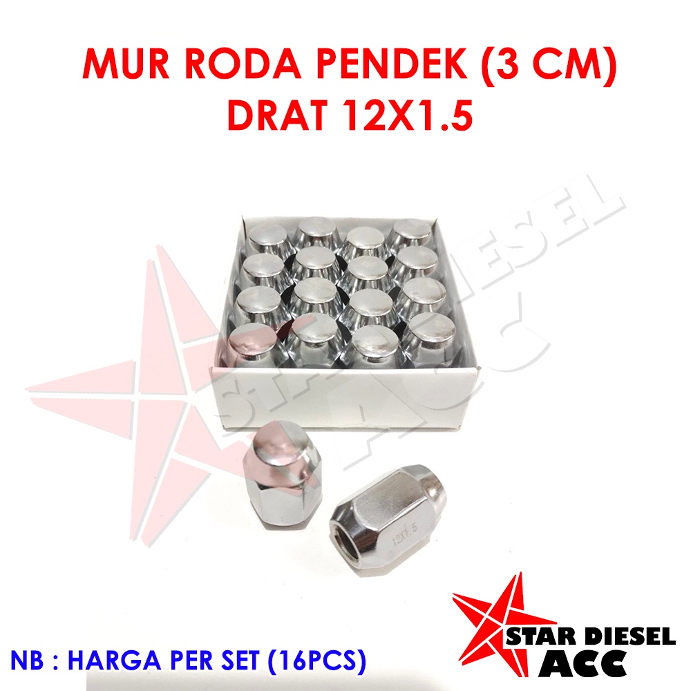 Jual MUR RODA MOBIL DRAT 12X1.5 UKURAN 3CM BAUT RODA FORD RANGER MUR ...