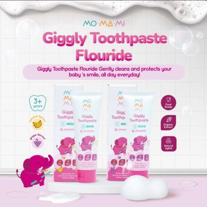 Jual Momami Giggly Toothpaste Flouride / Pasta Gigi Anak | Shopee Indonesia